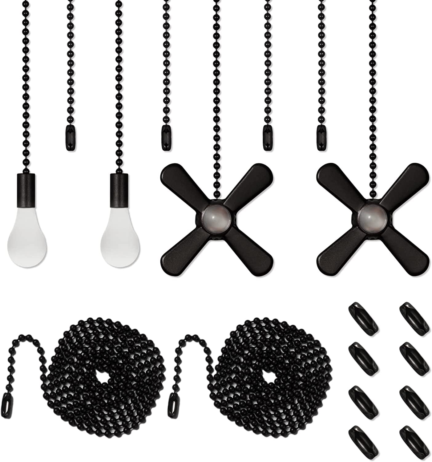 Ceiling Fan Pull Chain Set 4pcs 3mm Diameter Beaded Ball 12 inches ...