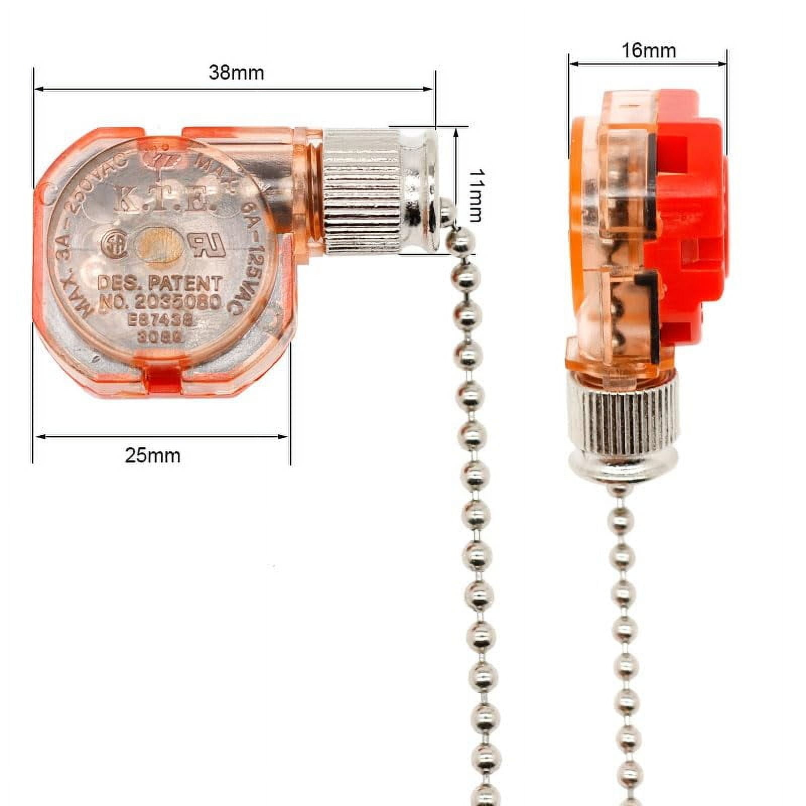 Ceiling Fan Pull Chain Switch,4-Wire ZE-3089R Pull Chain - Universal ...