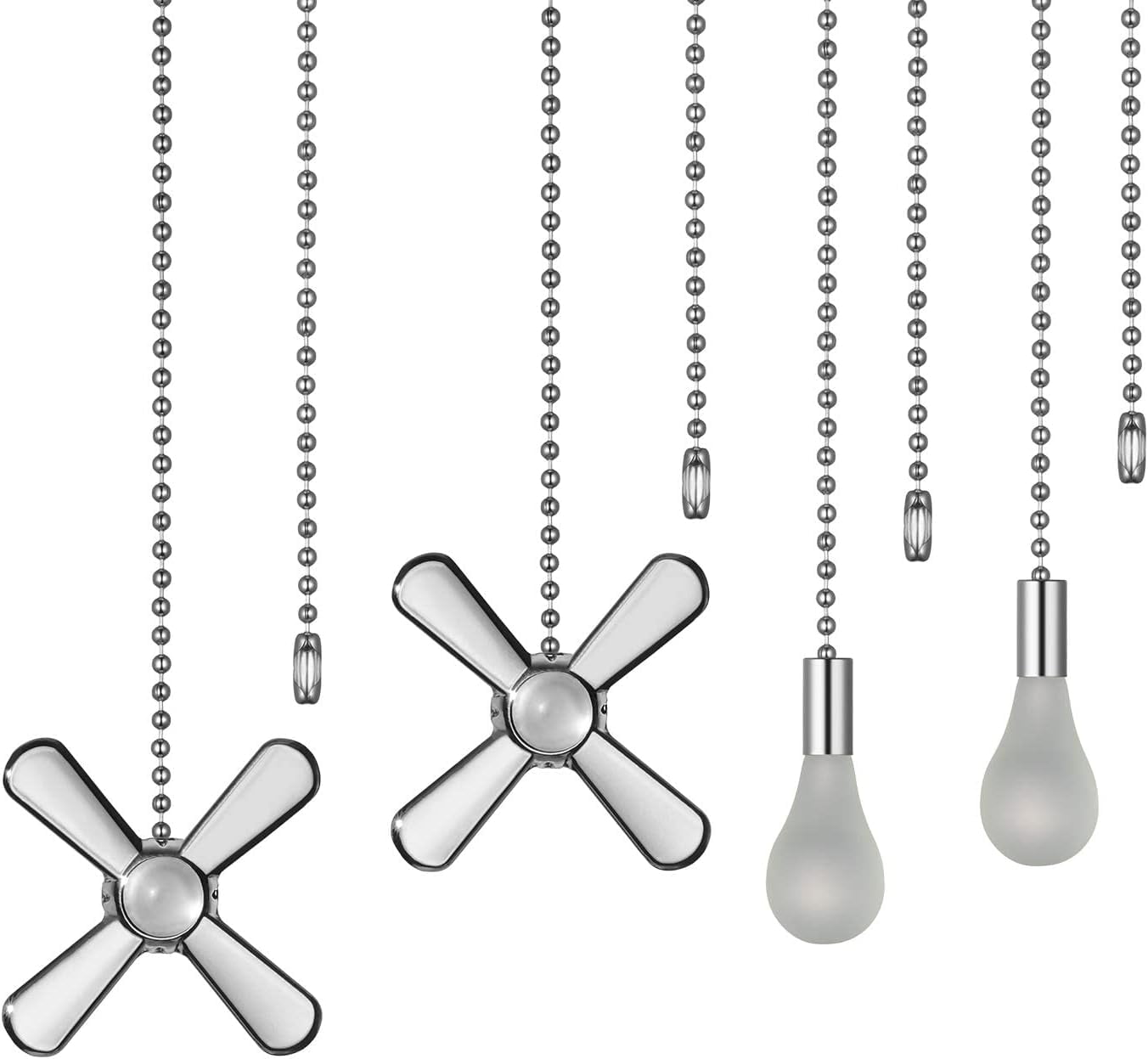 Ceiling Fan Pull Chain with Decorative 4 Pcs 3 mm 16 inch Frosted Light ...