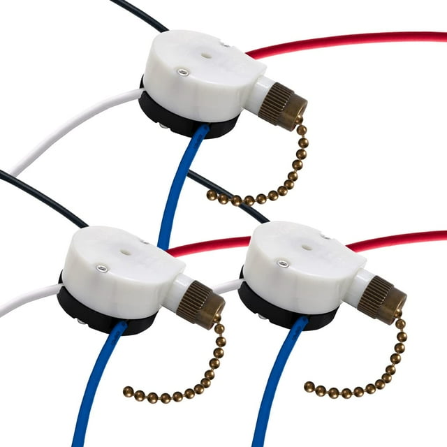 Ceiling Fan Switch Zing Ear ZE-208S E89885 3 Speed 4 Wire Fan Switch ...