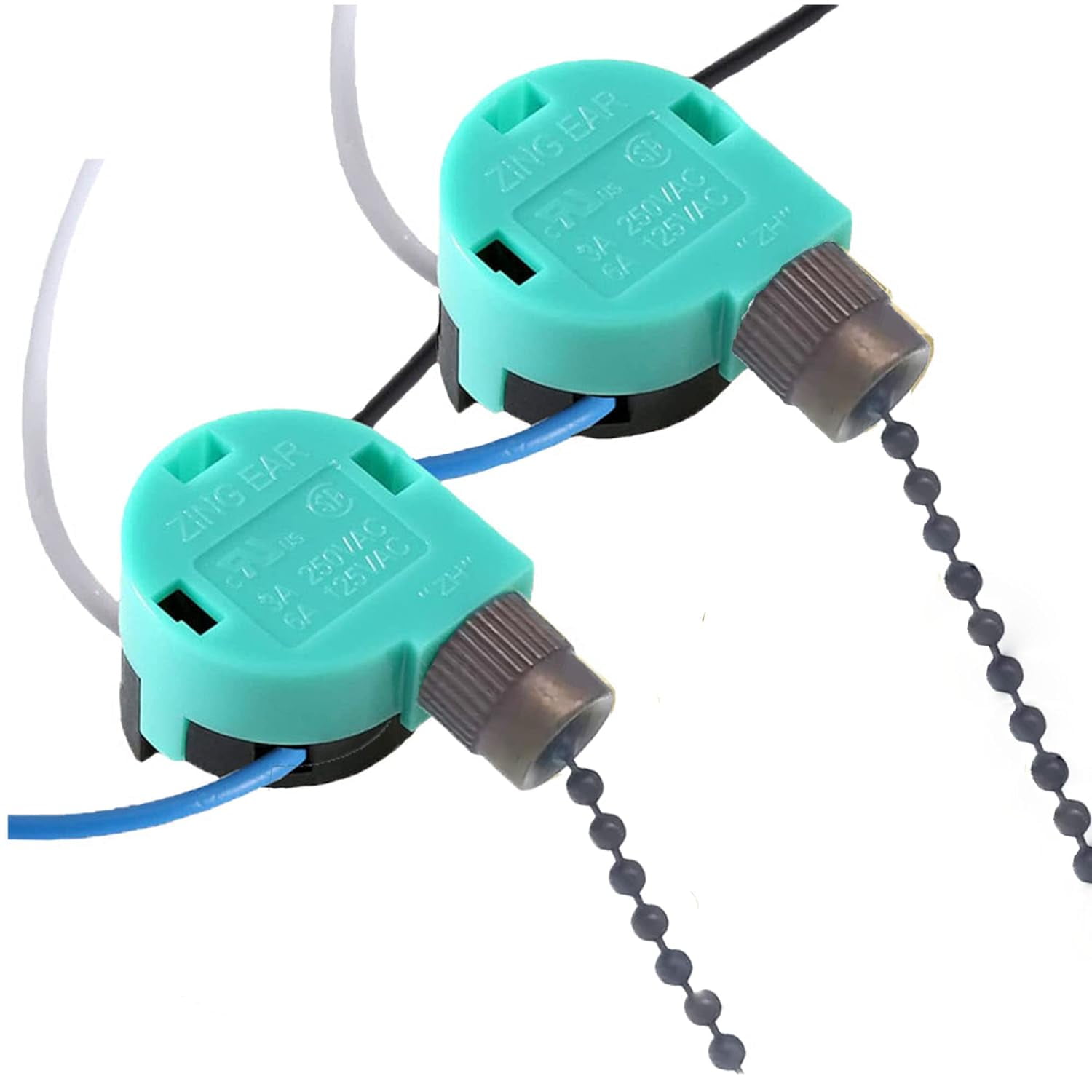 Ceiling Fan Switch Zing Ear ZE-208S6,3 Speed 4 Wire Pull Chain Switch ...