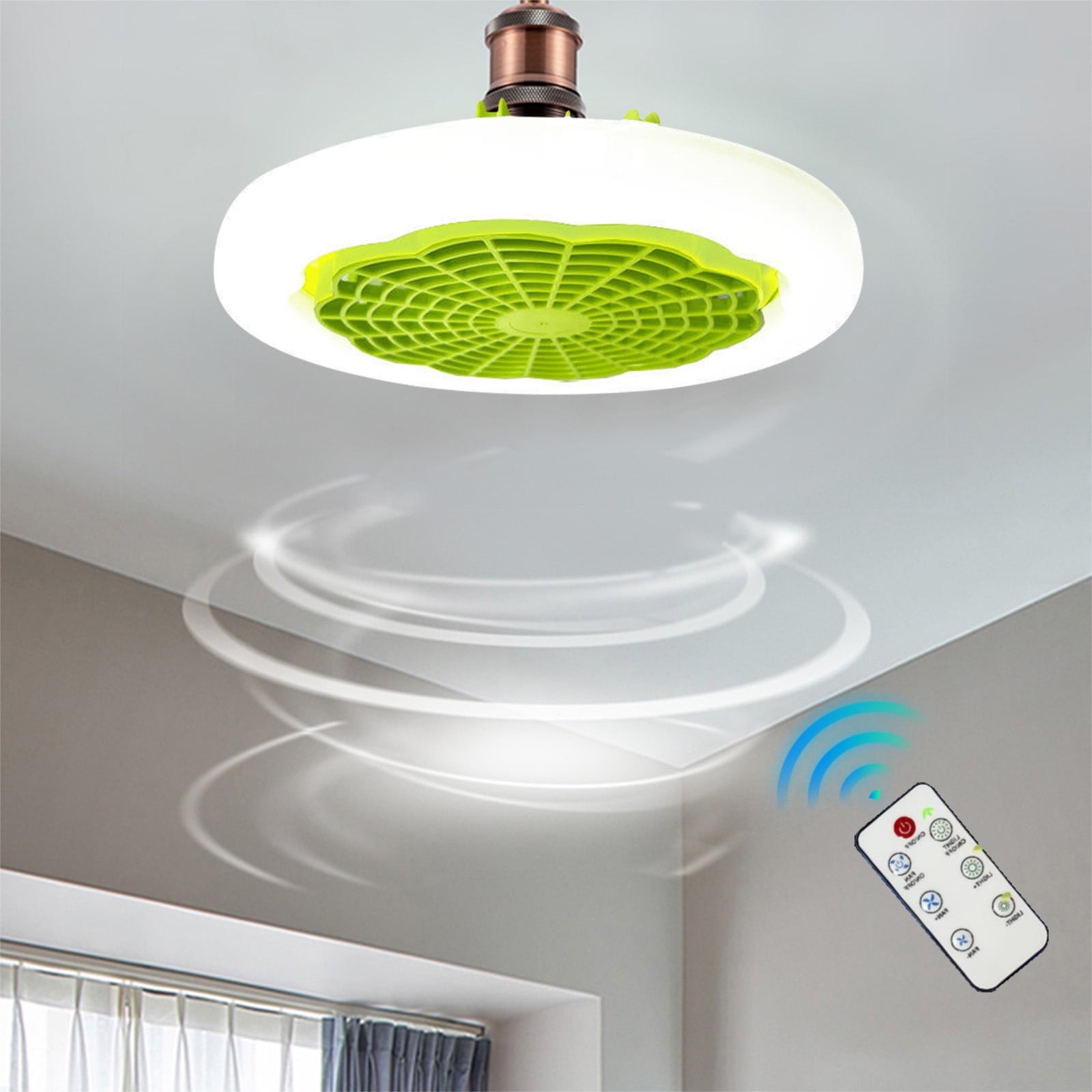 Ceiling Fan with Lights, Enclosed Low Profile Fan Light, Ceiling Light ...