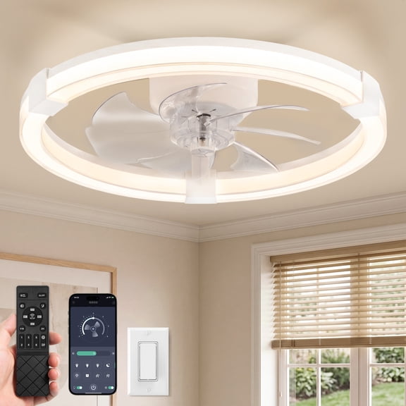 3 Blade Ceiling Fan with Light 23.6" Dimmable Ceiling Fan Light with ...