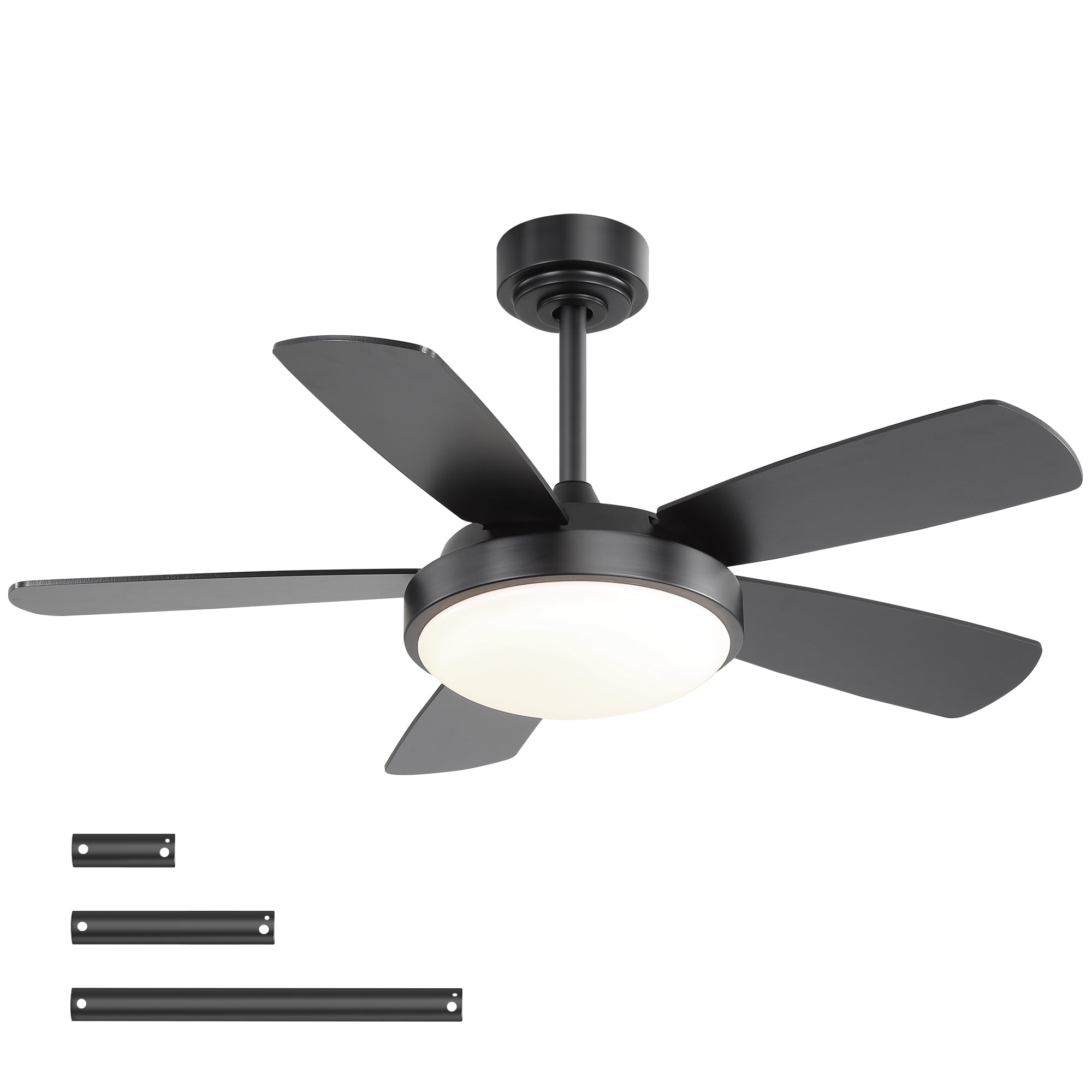 Ceiling Fans 42 Inch Black Ceiling Fan with 22W LED Light and Remote ...
