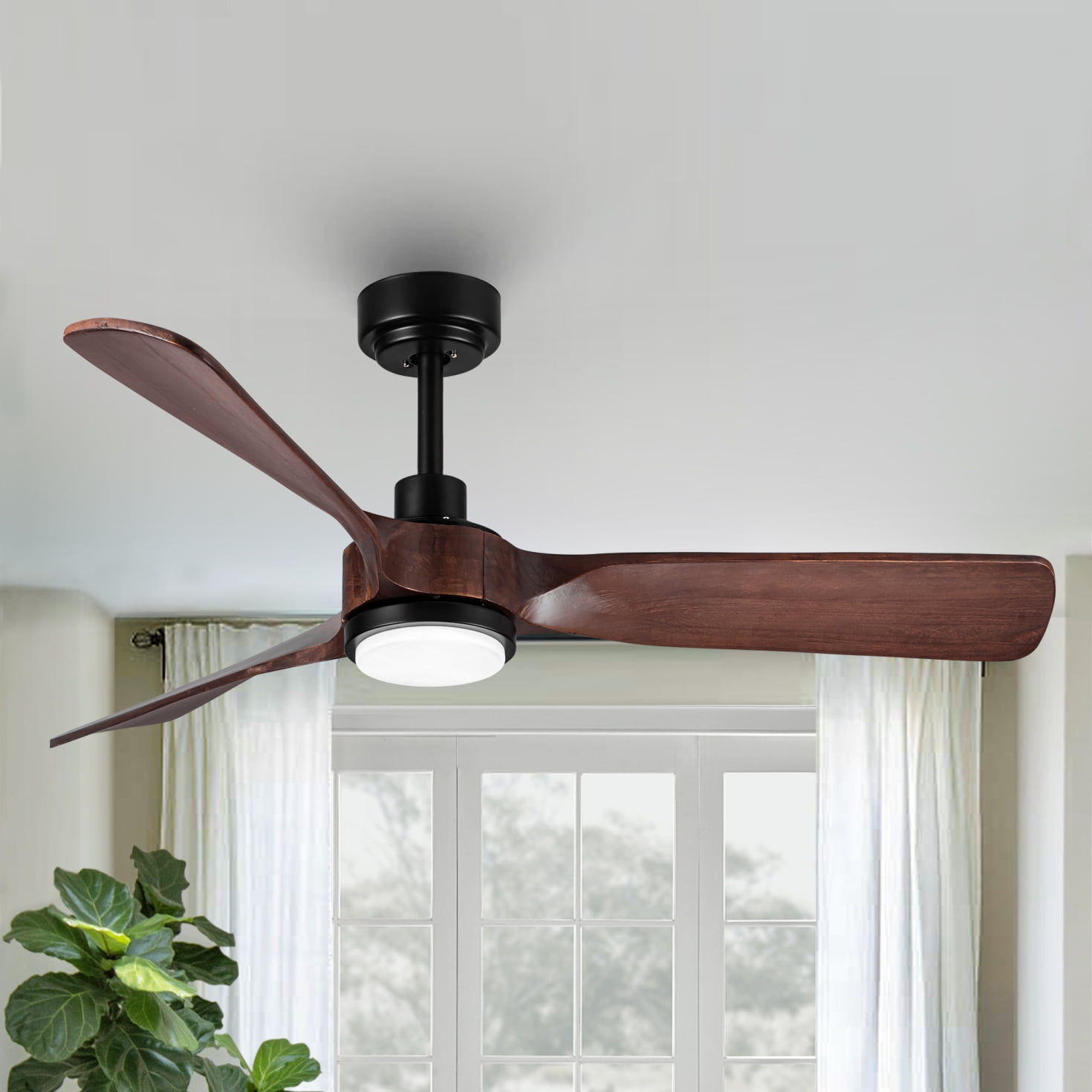 Ceiling Fans with Light Kit and Remote Control, Wood Blade Timing Fan ...