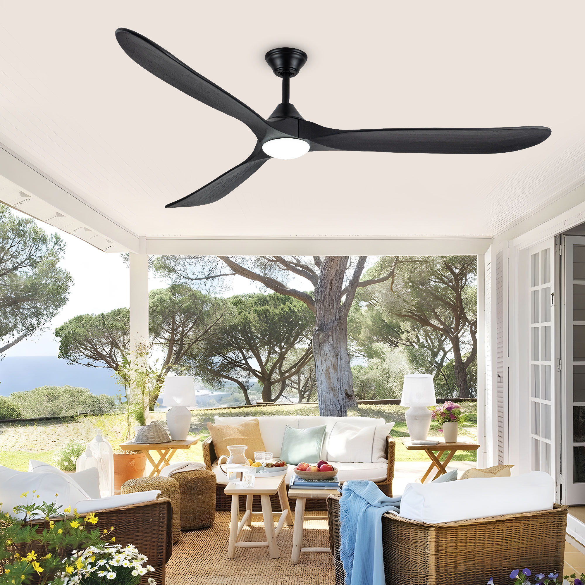 Ceiling Fans with Light and Remote, 9152CFM 70" Large Airflow ...