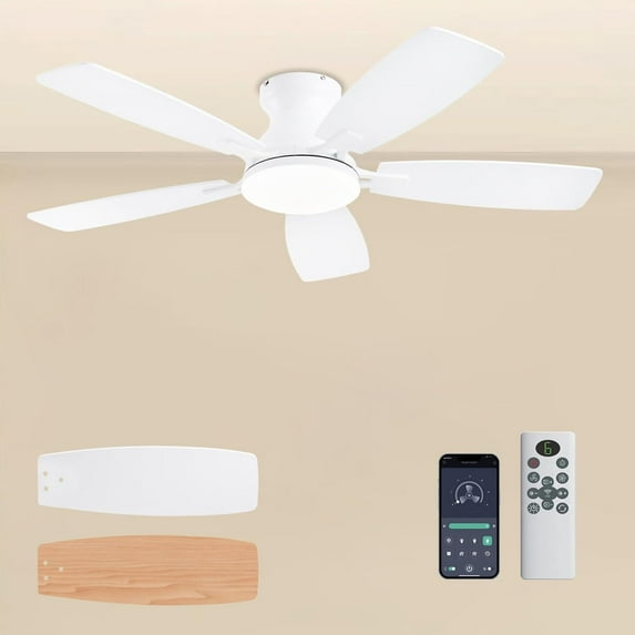 Ceiling Fans with Lights, 42 Inch Low Profile Ceiling Fan with Light ...