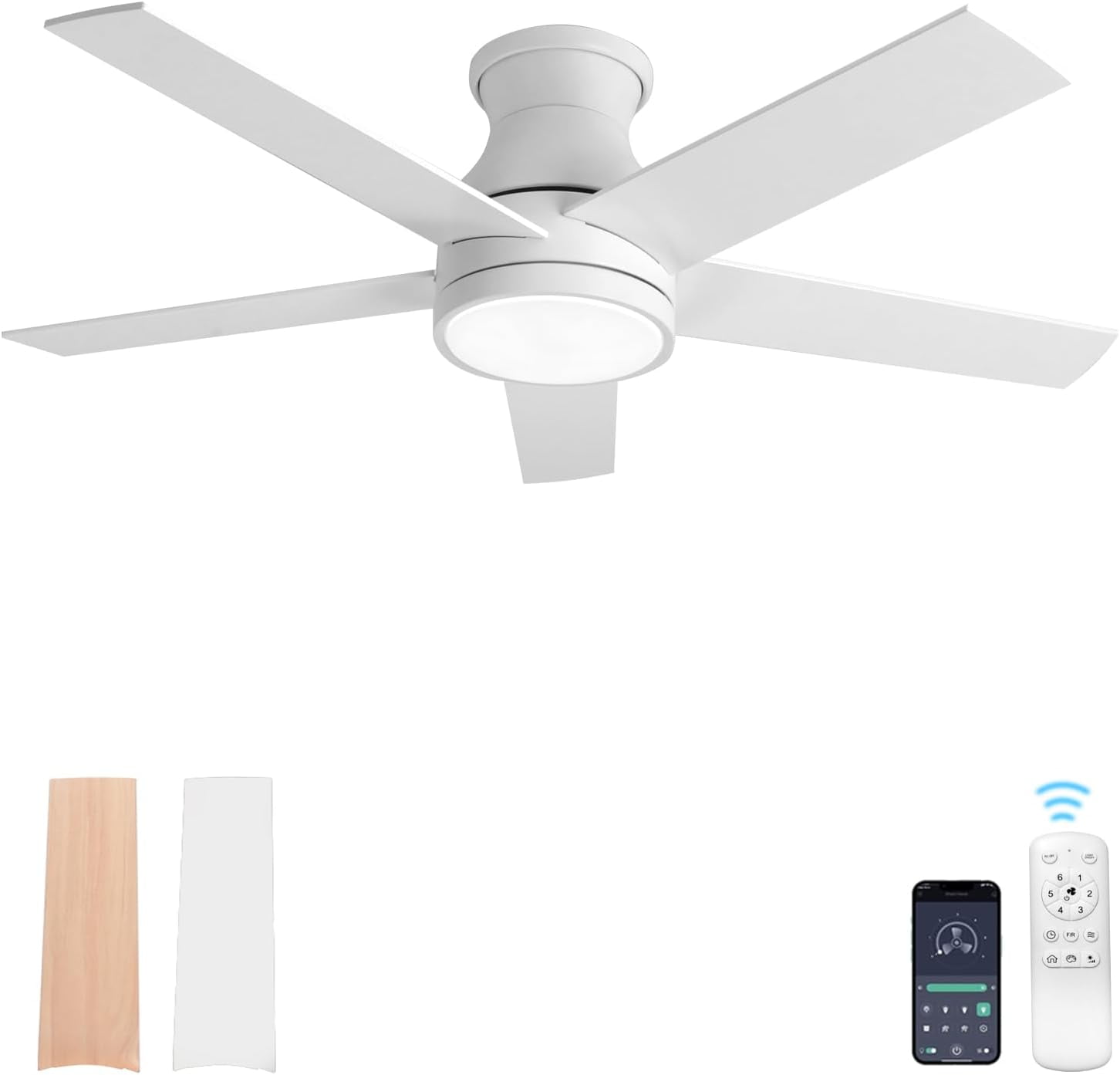 Ceiling Fans with Lights, 42 inch Low Profile Ceiling Fan with Light ...