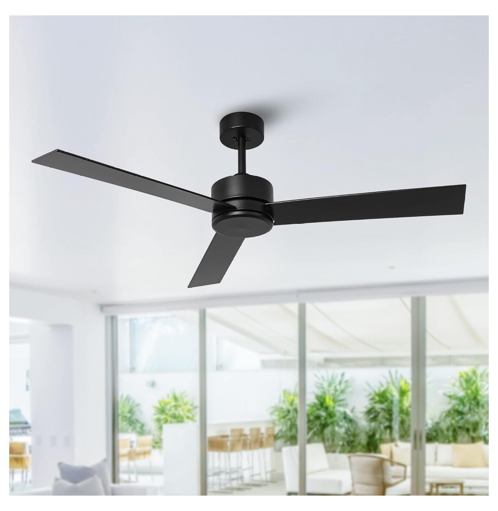 Ceiling Fans No Lights and , 52 Inch Ceiling Fan for Bedroom Living ...