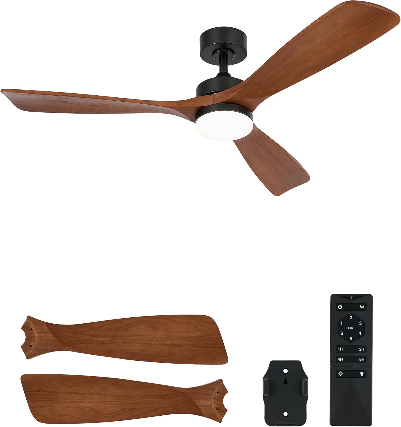 Ceiling Fans with Lights, 52 Inch Ceiling Fan and Remote, 6 Speed ...