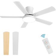 Wozzio 52'' Ceiling Fan with Light, Remote, DC Motor, Dimmable LED, 3 ...
