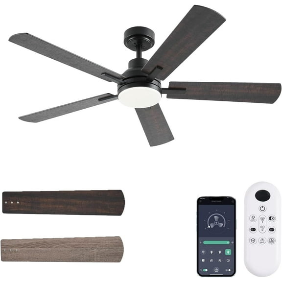 20" Ceiling Fans with Lights and Remote, Modern Low Profile Ceiling Fan ...