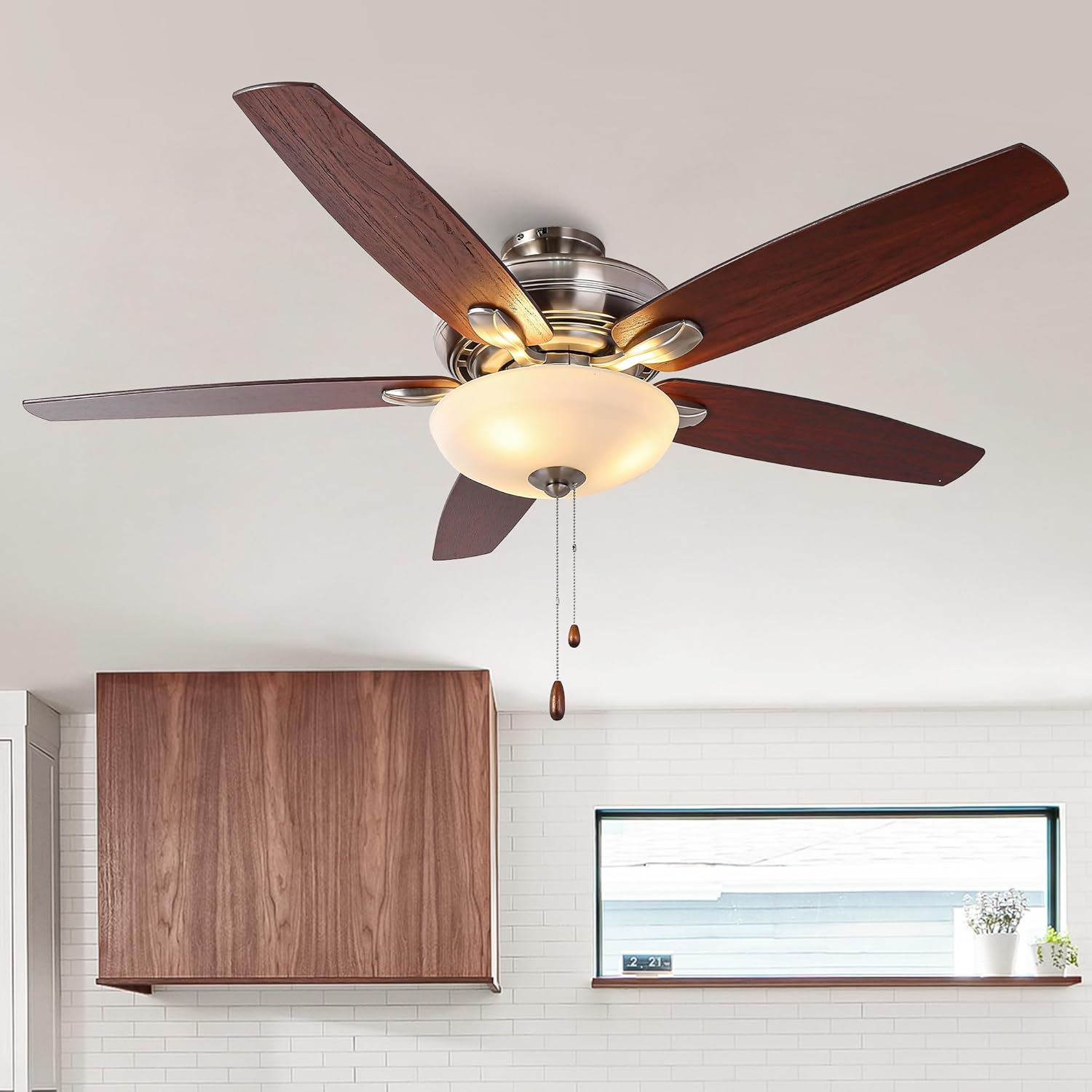 Ceiling Fans with Lights 52 inch Farmhouse Rustic Ceiling Fan with ...
