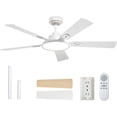 Ceiling Fans with Lights, 52 inch White Ceiling fan with Light and ...