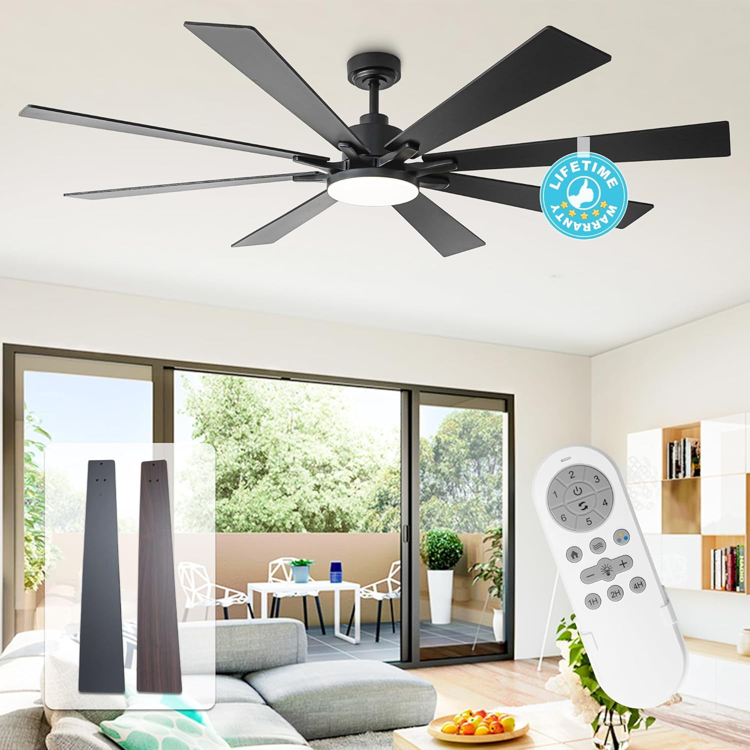 Ceiling Fans with Lights Large Ceiling Fan with Light and Remote ...
