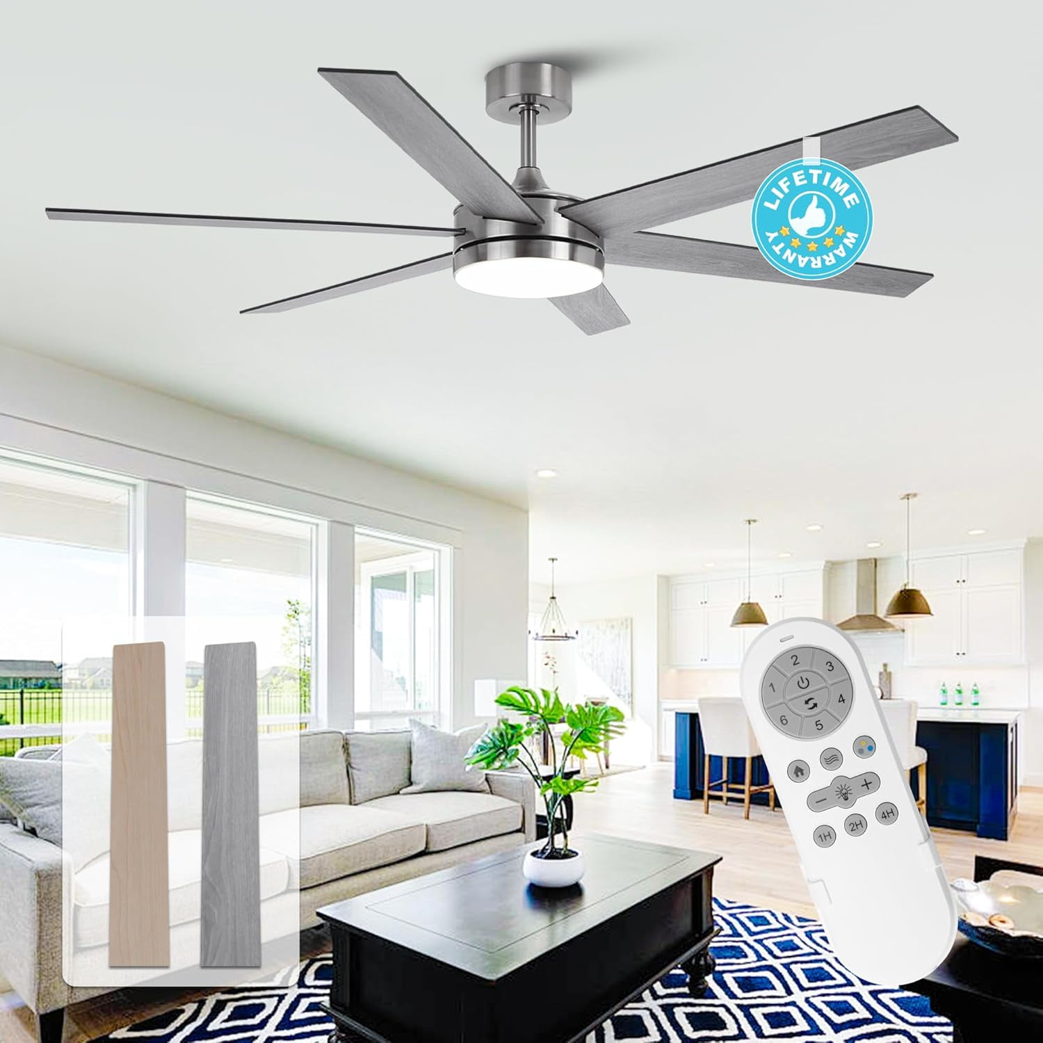 Ceiling Fans with Lights Large Ceiling Fan with Light and Remote ...