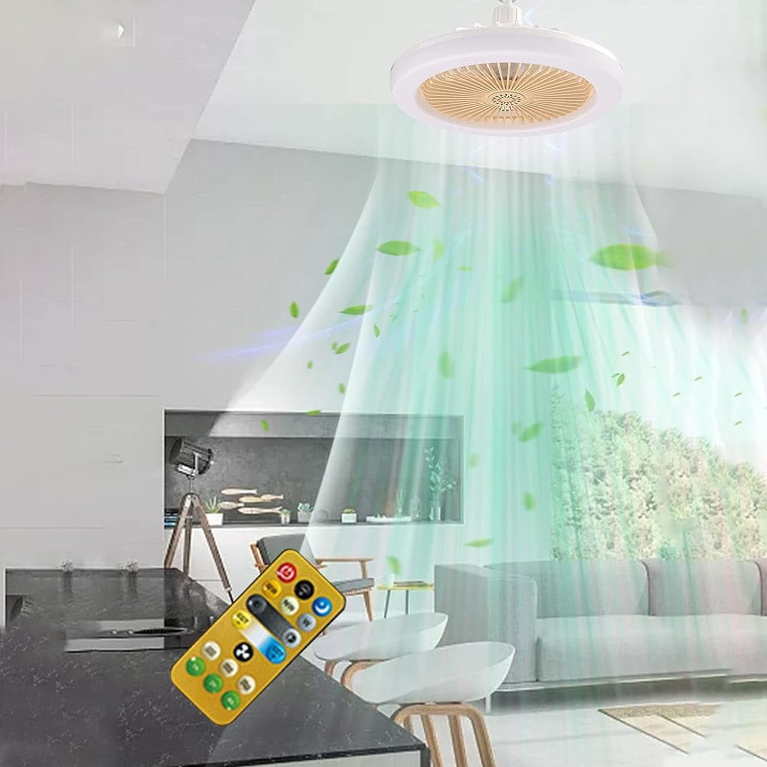 Ceiling Fans with Lights,Plug in ceiling fan,Light Bulb Fan with Remote ...