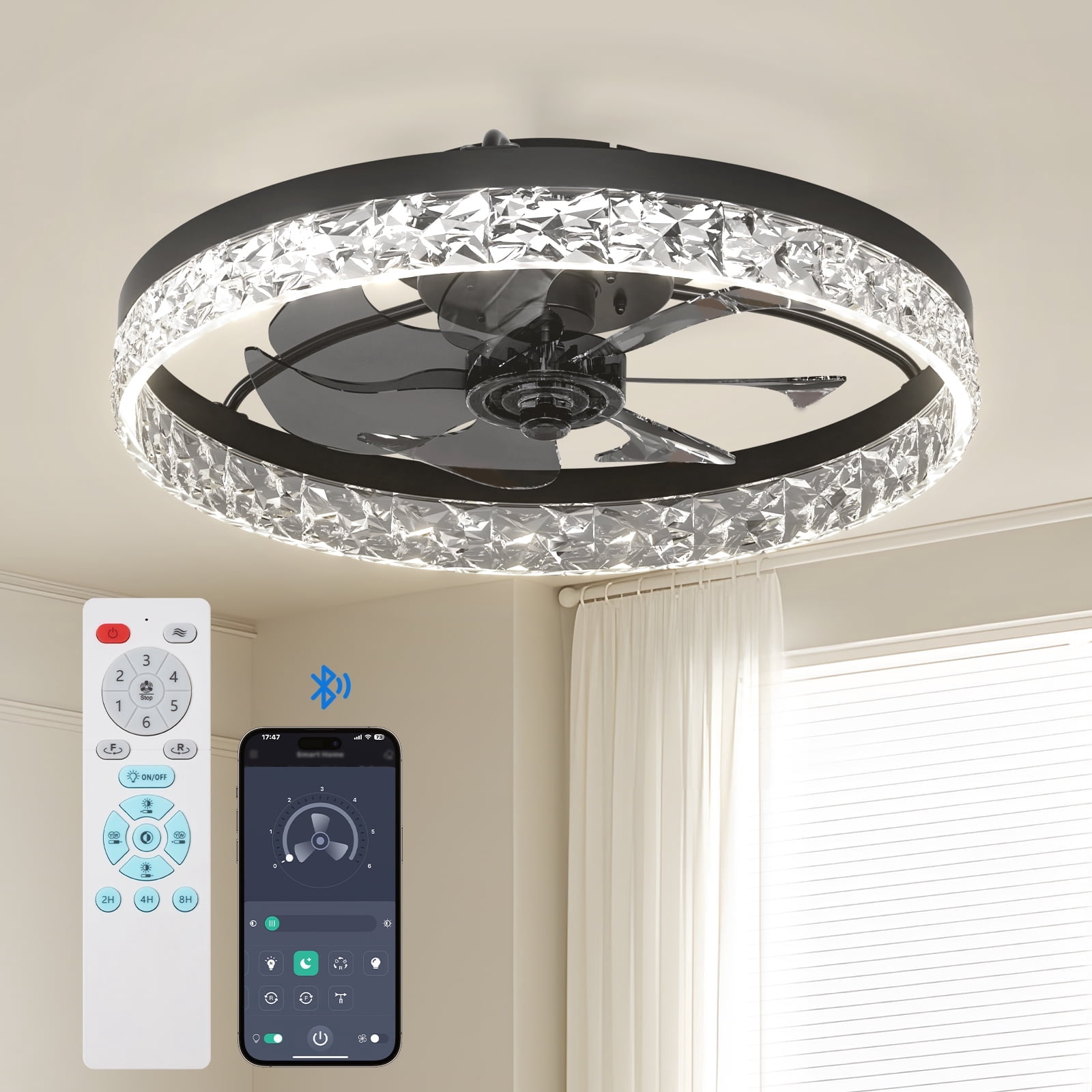 EXCO Ceiling Fans with Lights & Remote, 20" Dimmable LED Fan - Walmart.com
