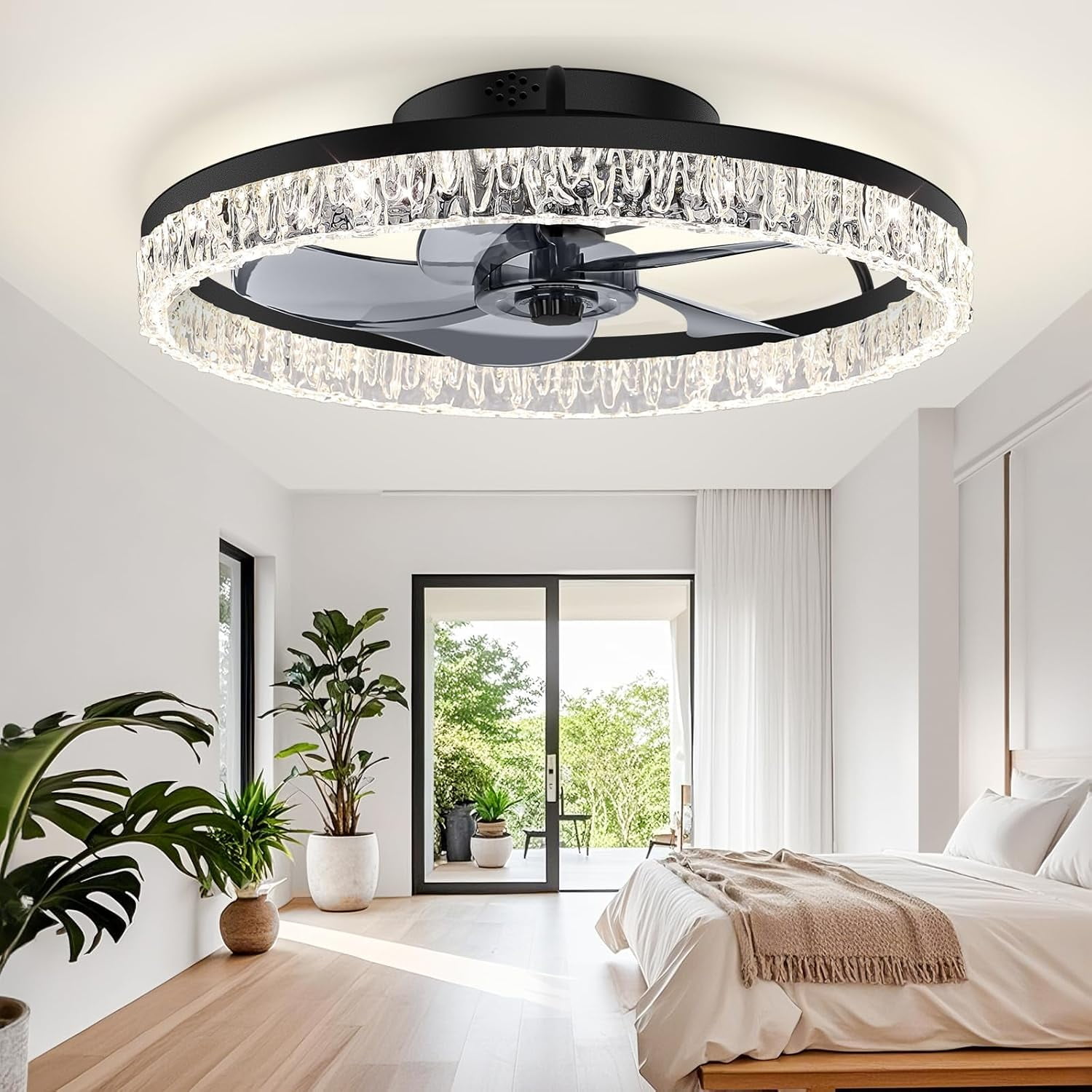 Ceiling Fans with Lights and Remote, 20'' Smart Low Profile Ceiling Fans, 3000K-6500K Dimmable ...