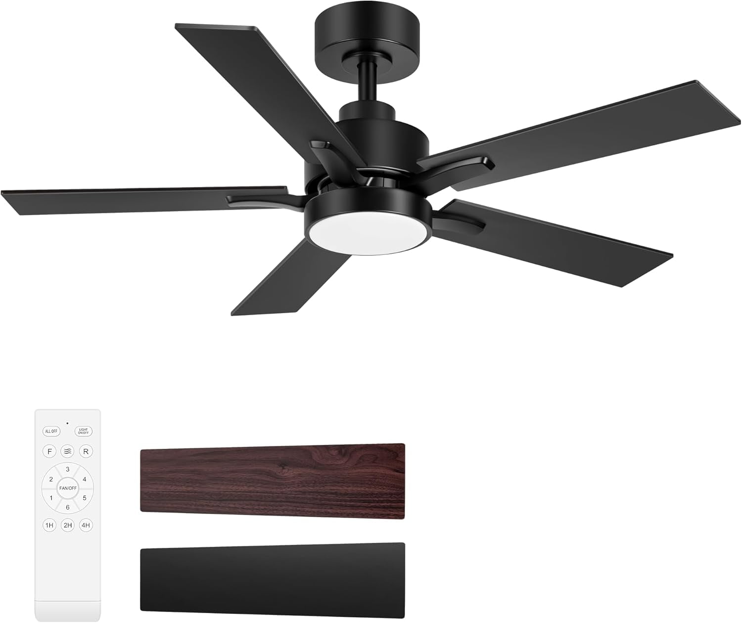 Ceiling Fans with Lights and Remote, 42 inch Small Farmhouse Ceiling ...
