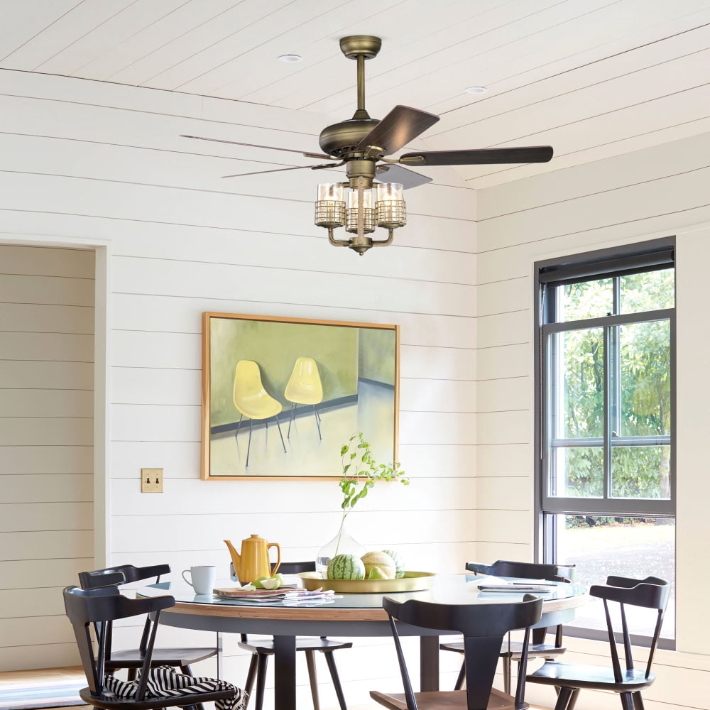 Ceiling Fans with Lights and Remote Control, 52 Inch Industrial LED ...