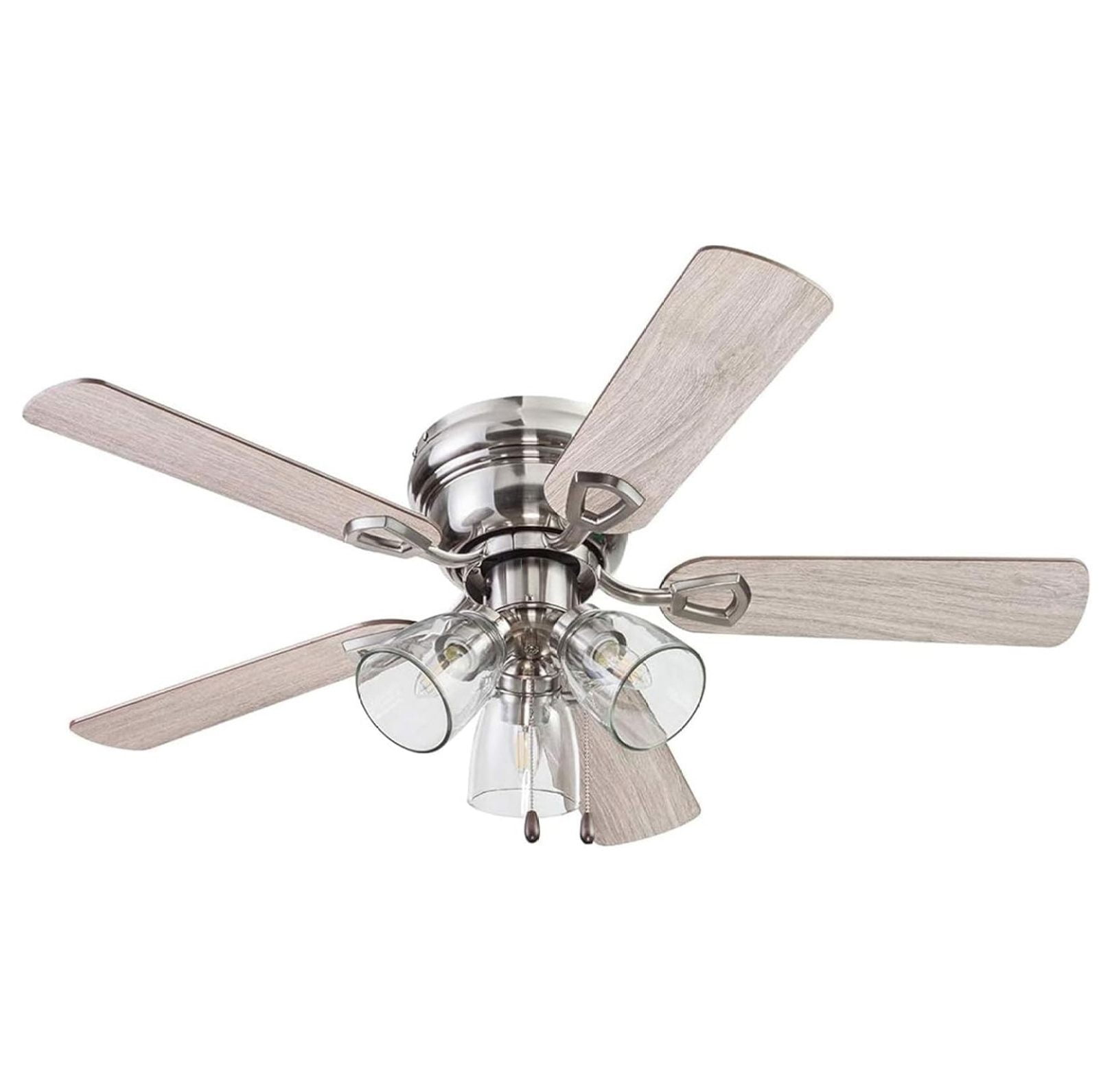 Ceiling Fans Renton 42" Brushed Indoor Fan with Clear 3 Light LED Multi ...