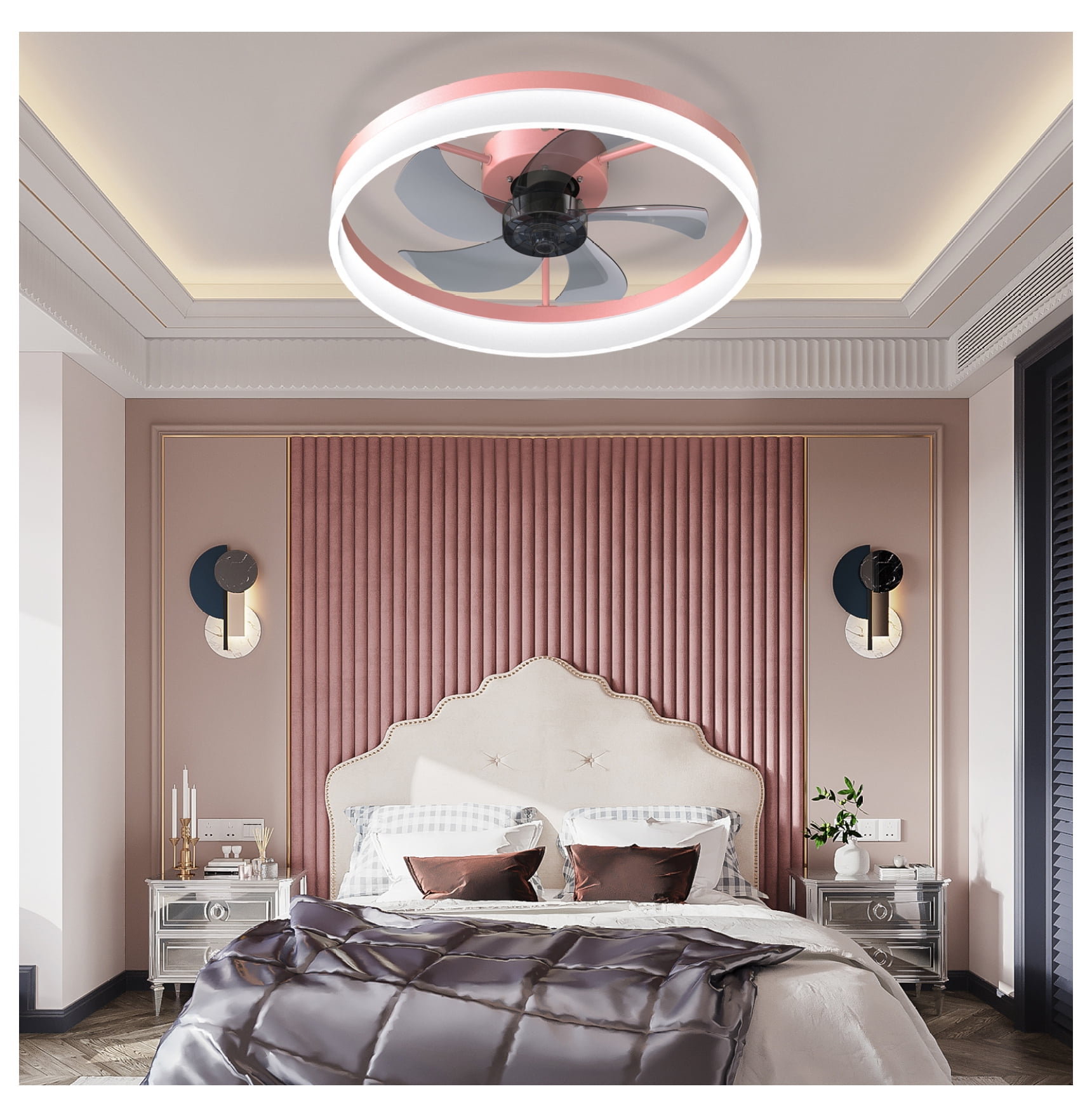 Ceiling Fans with Lights Dimmable LED Embedded installation of thin ...