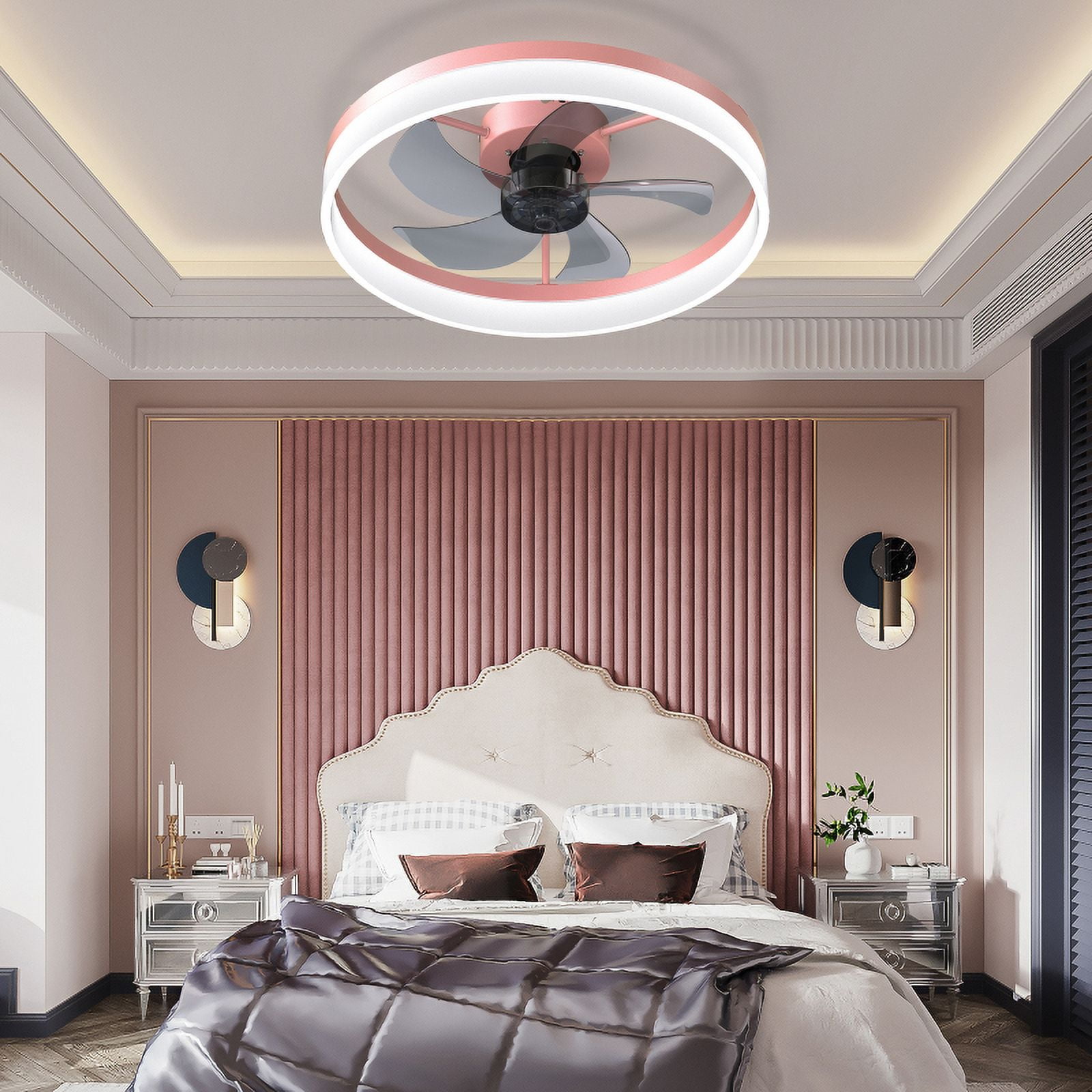 Ceiling Fans with Lights Dimmable LED Embedded installation of thin ...