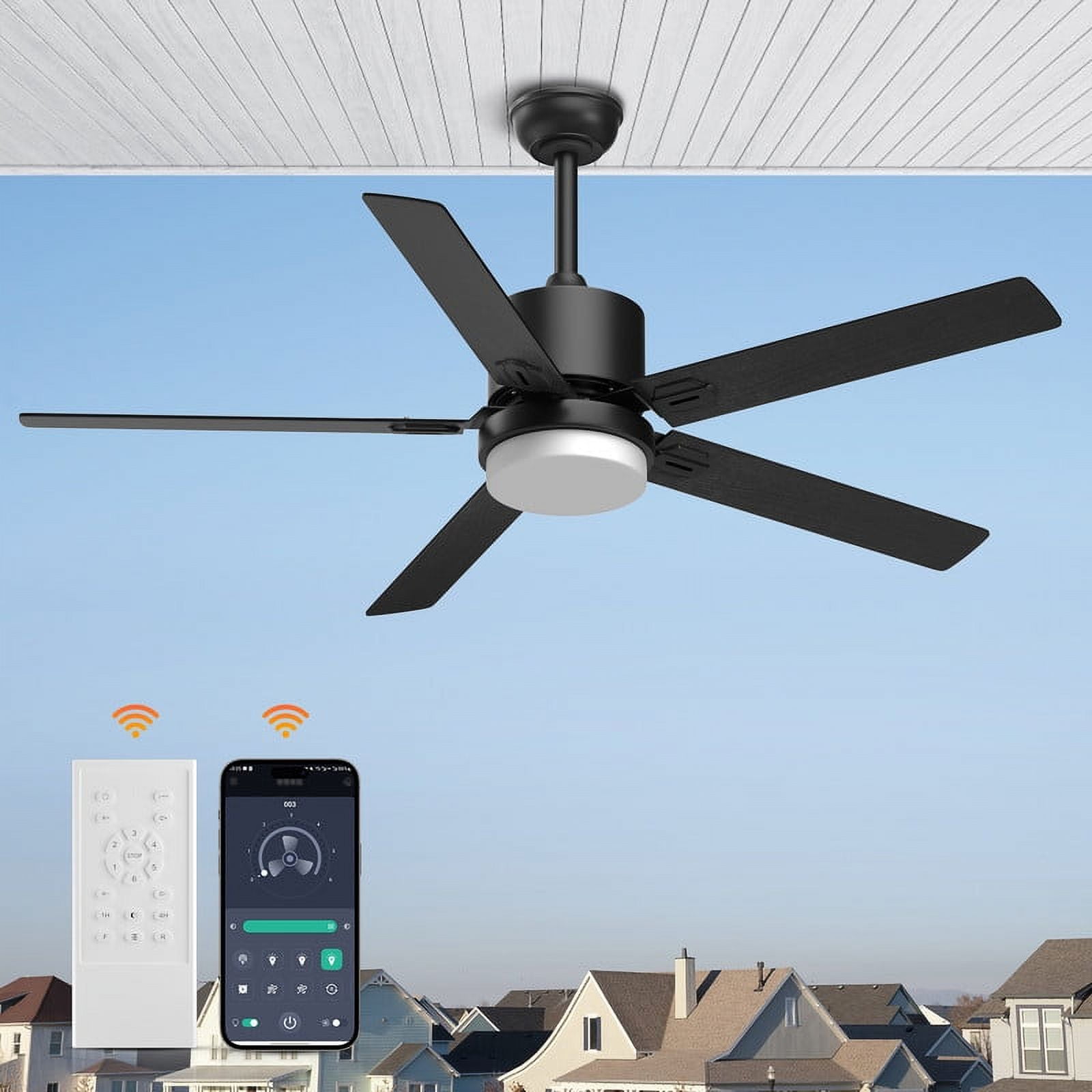 Ceiling Fans with Lights and Remote, 48'' Ceiling Fan Reversible ...