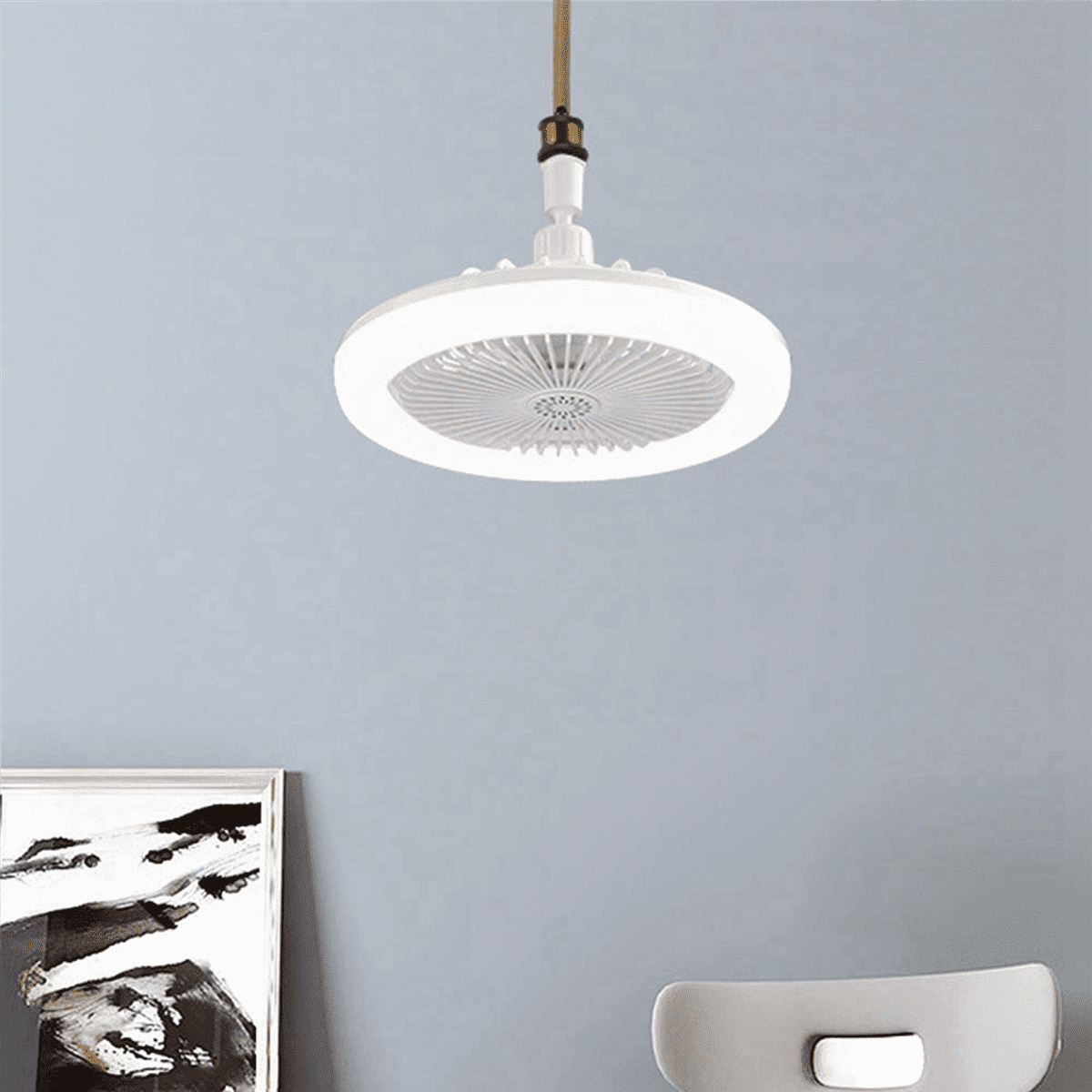 Ceiling Fans with RC and Light Lamp Fan E27 for Bedroom Living Room ...