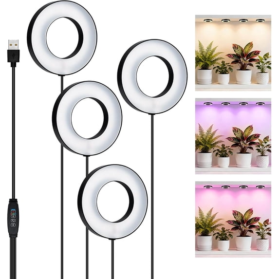 Ceiling Grow Lights for Indoor Plants, with 3/9/12H Auto Timer Switch ...