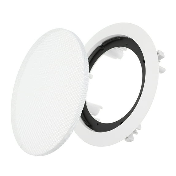 Ceiling In-Wall Speaker Grille Cover and Base, 5 Inch White Round Metal ...