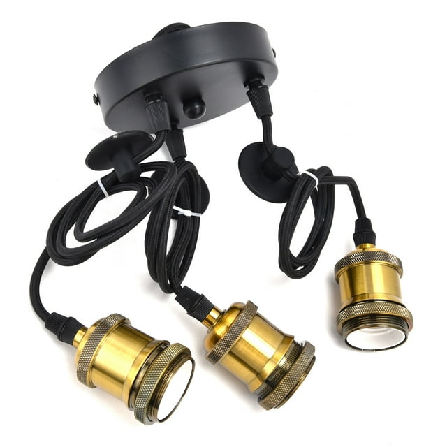 Ceiling Lamp Holder E26/E27 Pendant Lights Holder,1 To 3 Metal Retro ...
