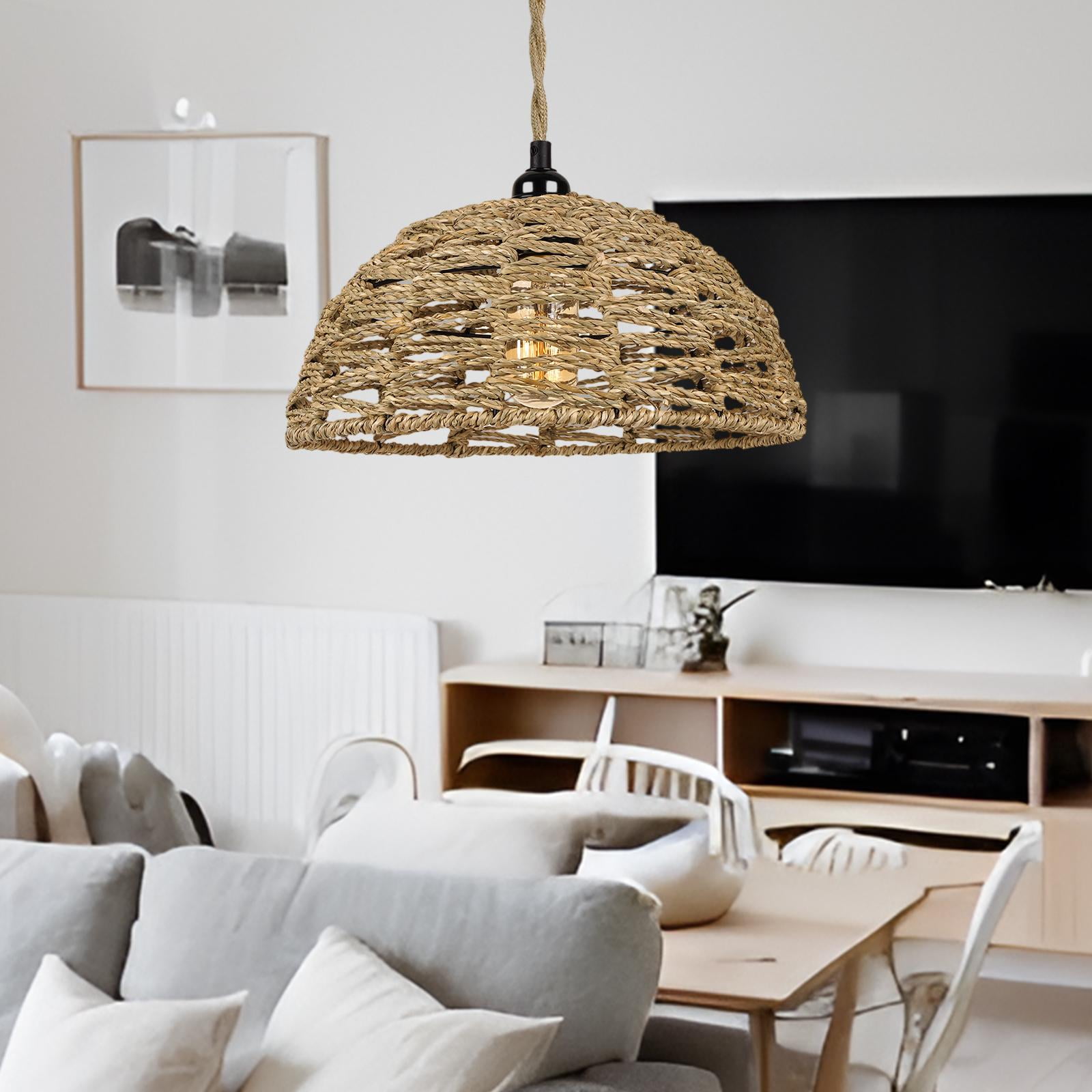 Ceiling Lantern Cover Boho Light Shade Replacement Lamp Shade Weave ...