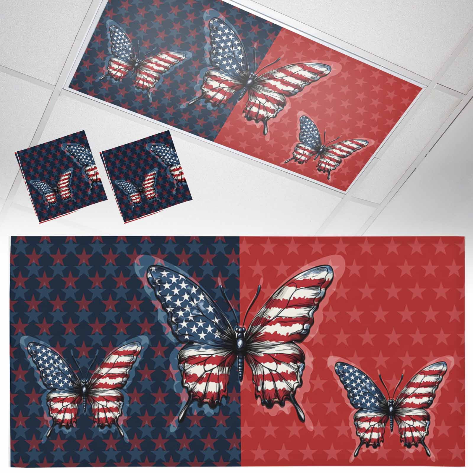 Ceiling Light Cover for Classroom, 4th of July Magnetic Fluorescent ...