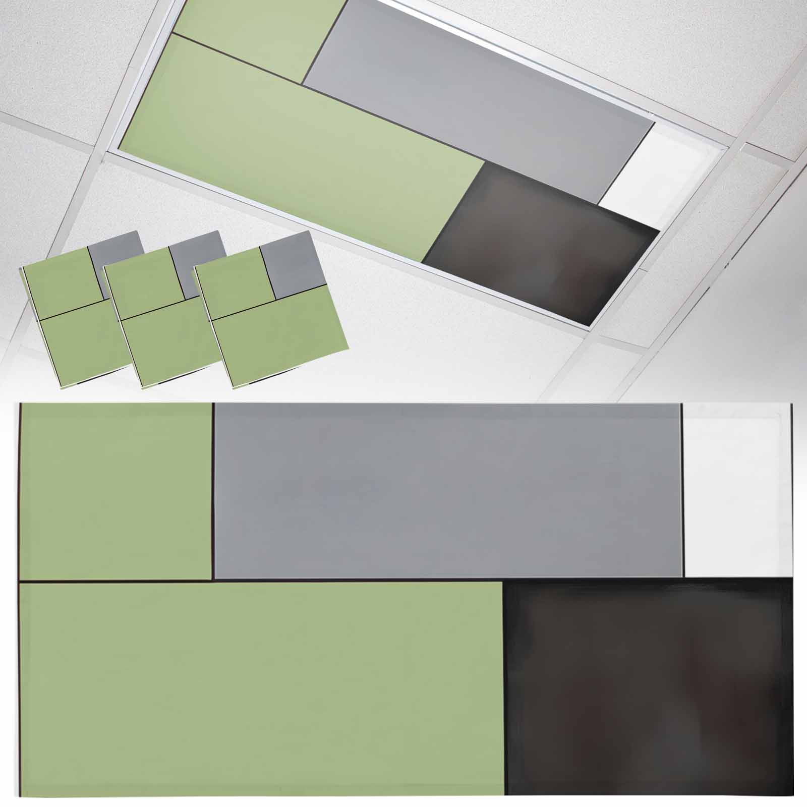 Ceiling Light Cover for Classroom, Abstract Geometric Block Pattern ...