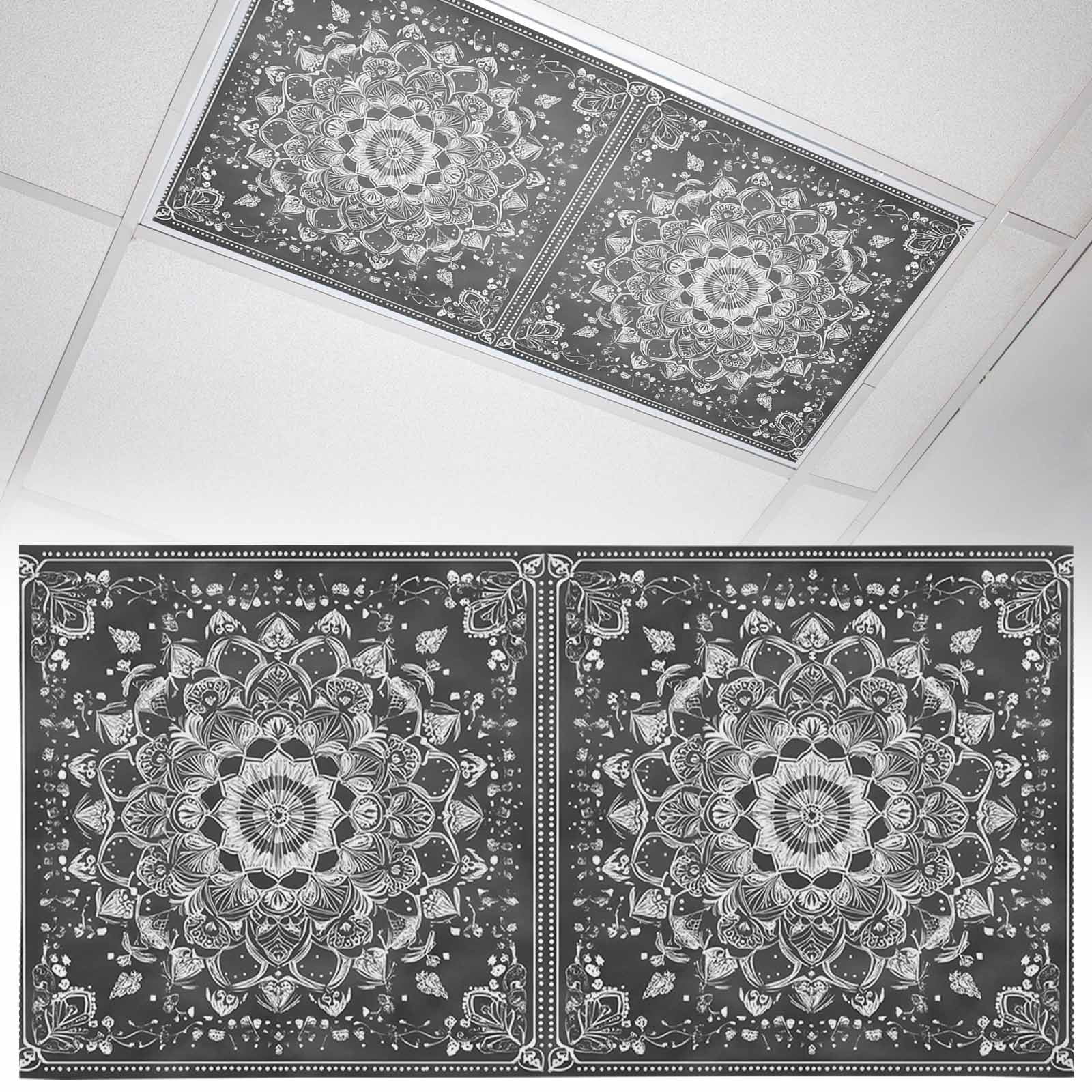 Ceiling Light Cover for Classroom, Boho Retro Magnetic Fluorescent ...