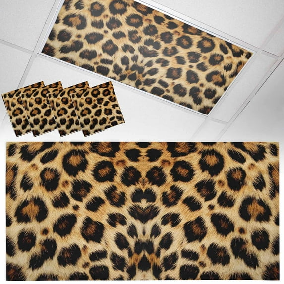 Ceiling Light Cover for Classroom, Brown Leopard Print Magnetic ...