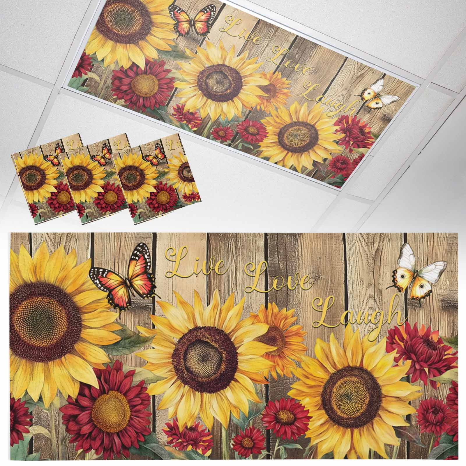 Ceiling Light Cover for Classroom, Butterfly Sunflower Magnetic ...
