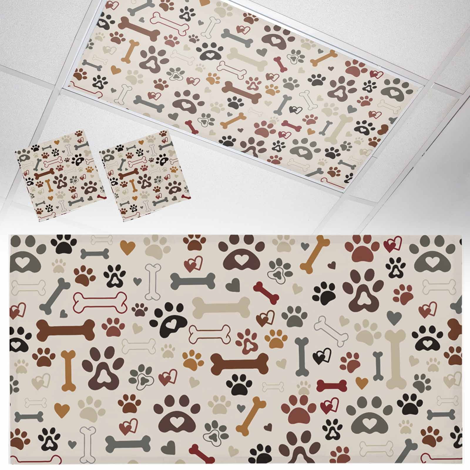 Ceiling Light Cover for Classroom, Cat Dog Paw Print Magnetic ...