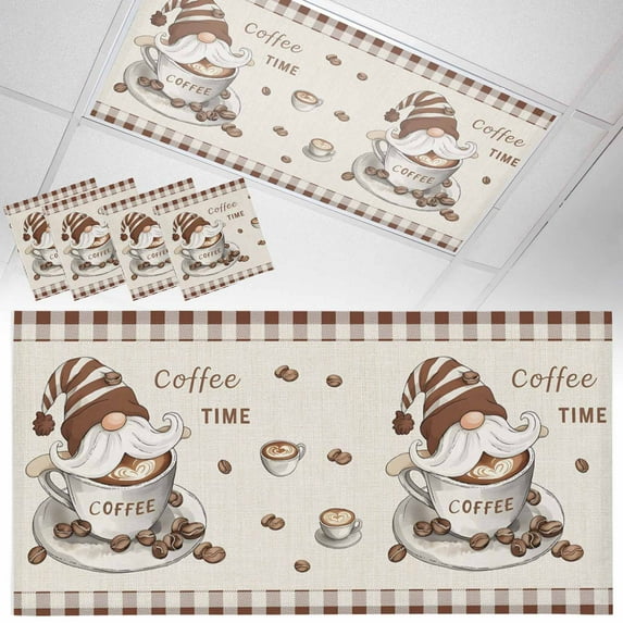 Ceiling Light Cover for Classroom, Coffee Gnomes Magnetic Fluorescent ...