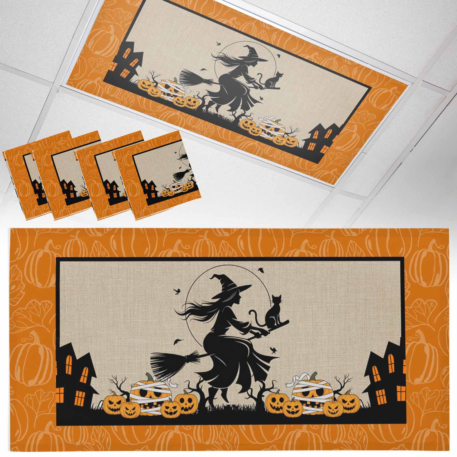 Ceiling Light Cover for Classroom, Creepy Halloween Nights Magnetic ...