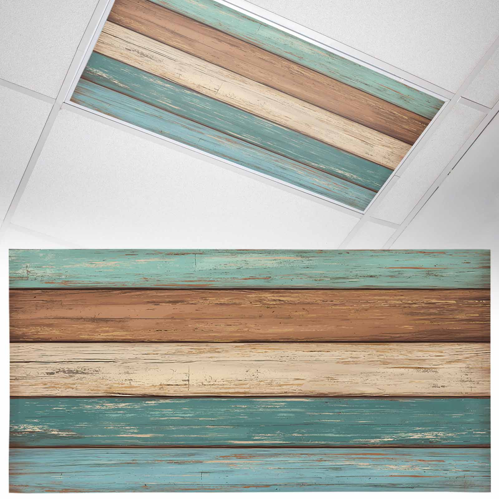 Ceiling Light Cover for Classroom, Farmhouse Rustic Wood Texture ...