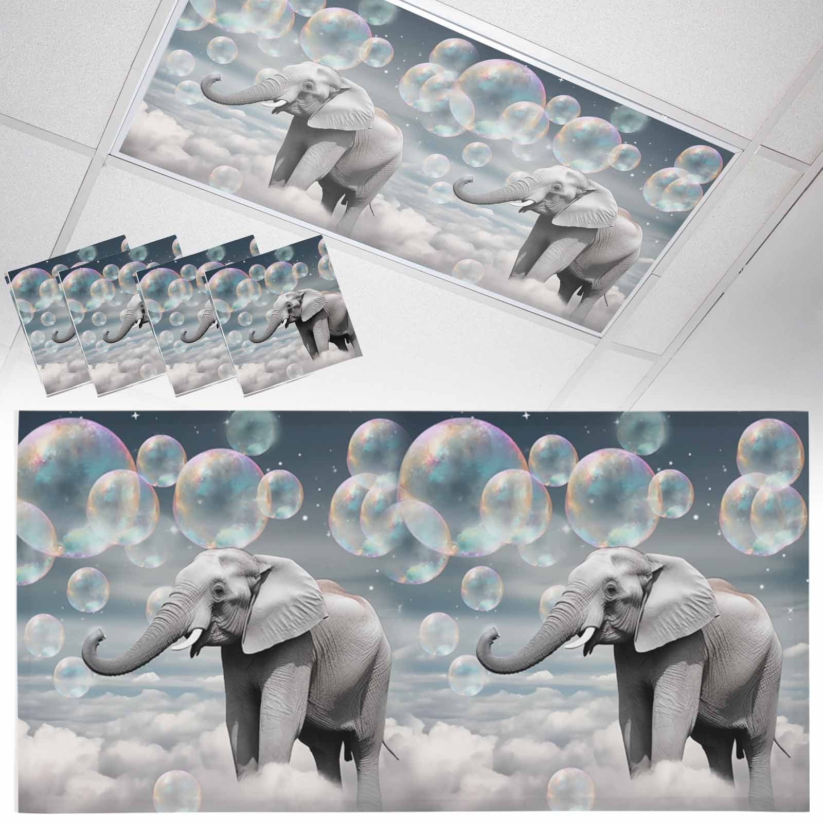 Ceiling Light Cover for Classroom, Funny Elephants Blow Bubbles ...