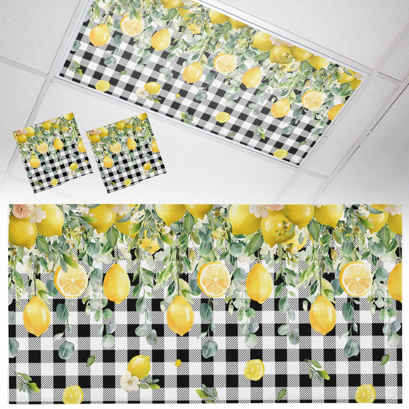 Ceiling Light Cover for Classroom, Gingham Farmhouse Magnetic ...