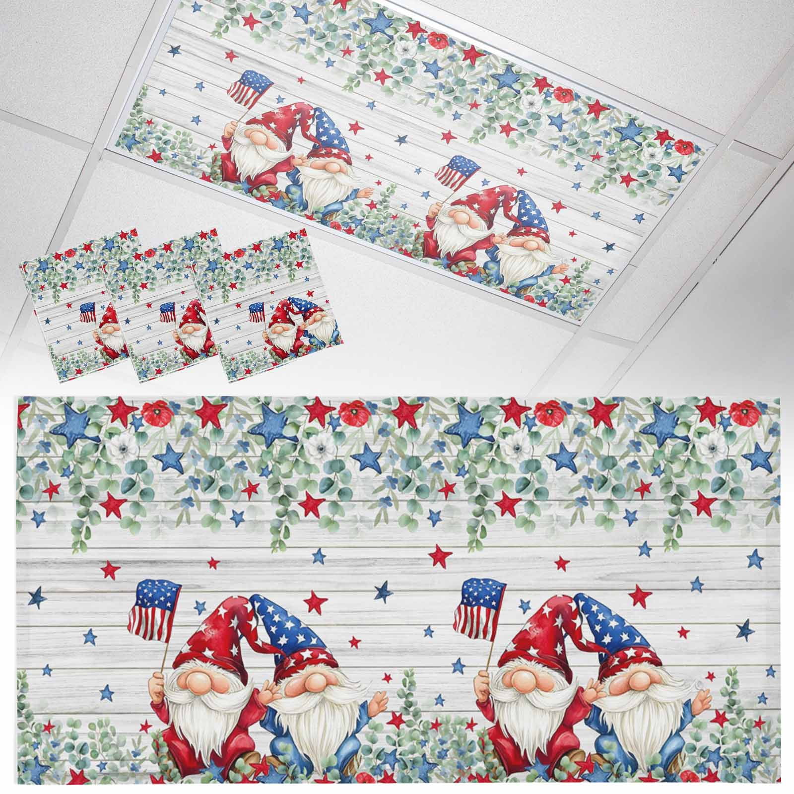 Ceiling Light Cover for Classroom, Gnomes 4th of July Magnetic ...