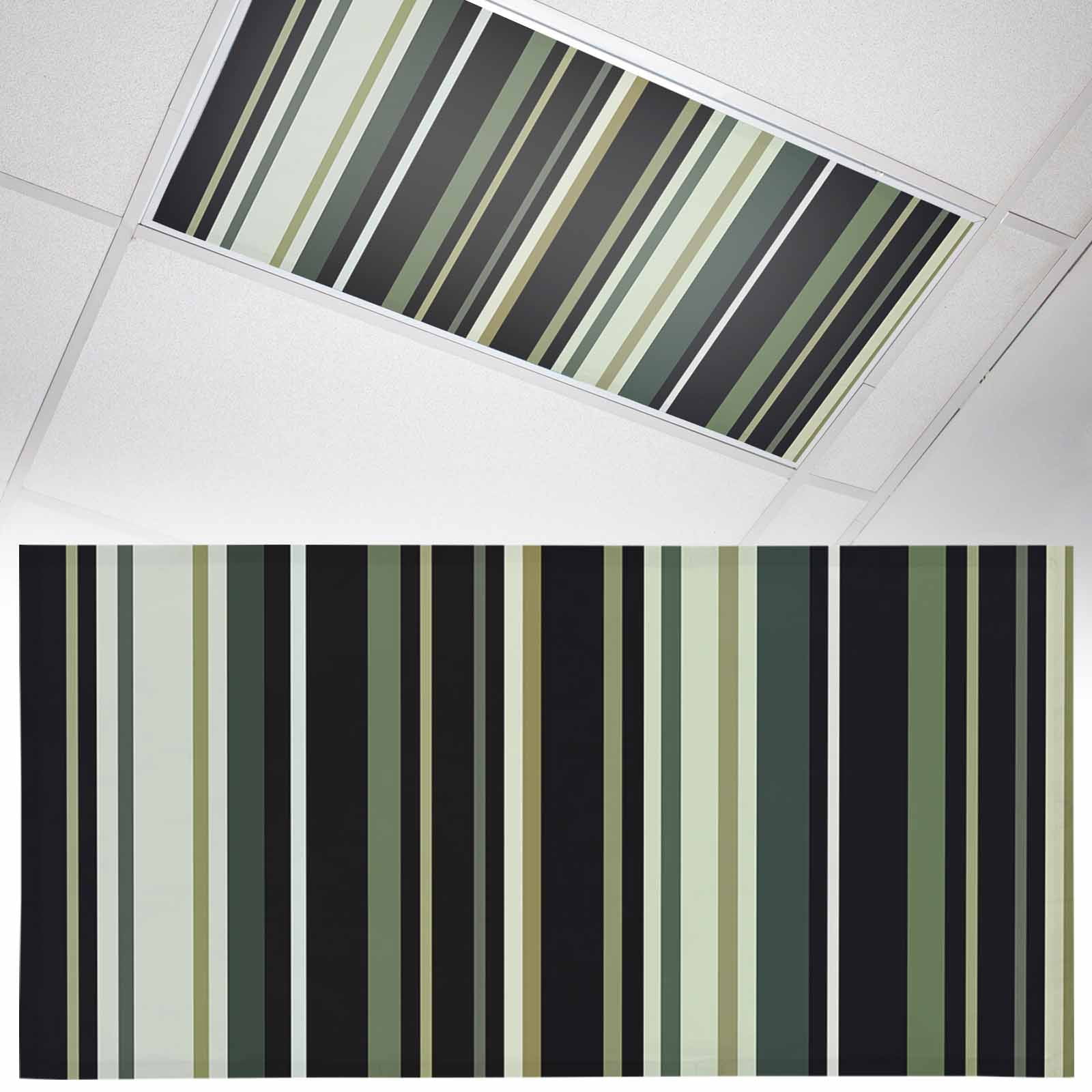 Ceiling Light Cover for Classroom, Green Black Retro Stripe Magnetic ...