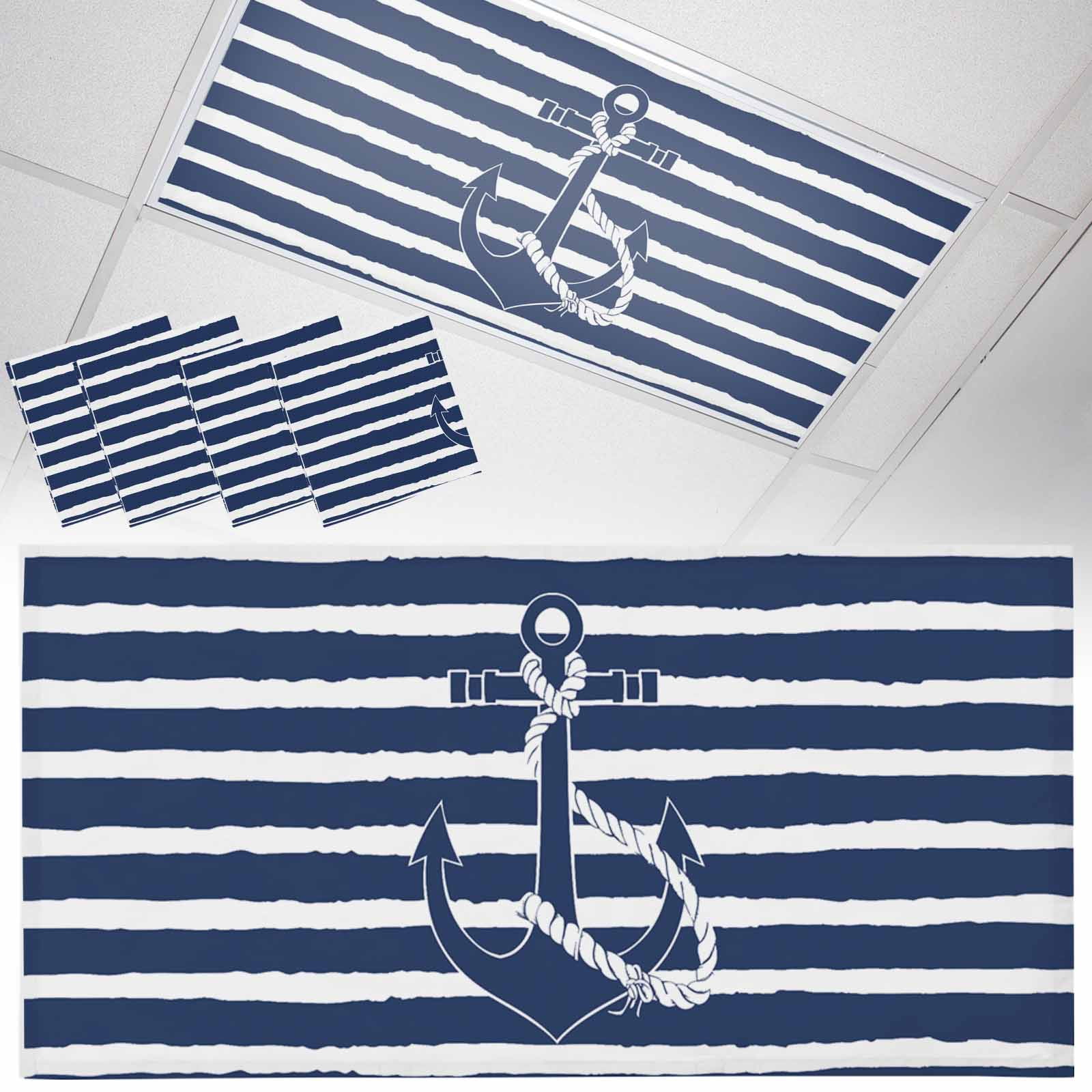 Ceiling Light Cover for Classroom, Nautical Anchor Magnetic Fluorescent ...