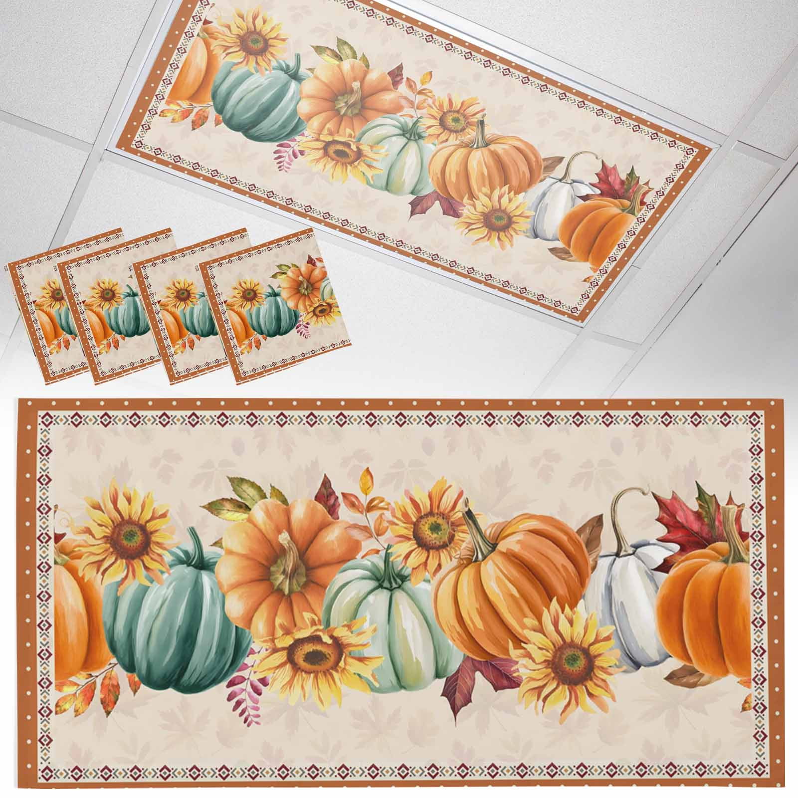 Ceiling Light Cover for Classroom, Orange Green Pumpkins Fall ...