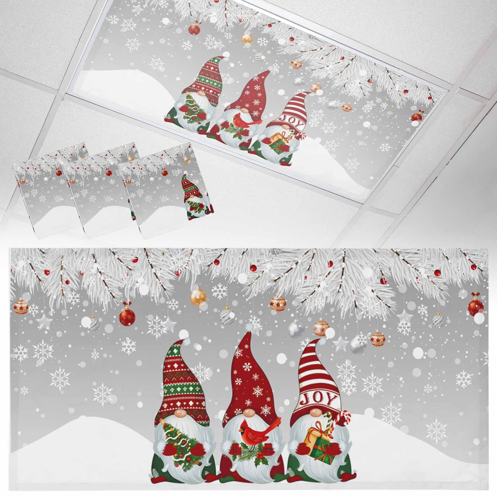Ceiling Light Cover for Classroom, Red Christmas Gnomes Magnetic ...